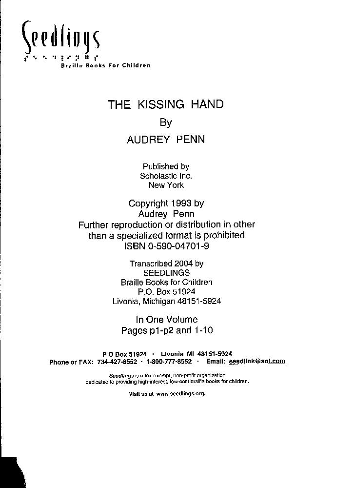 The Kissing Hand – Audrey Penn